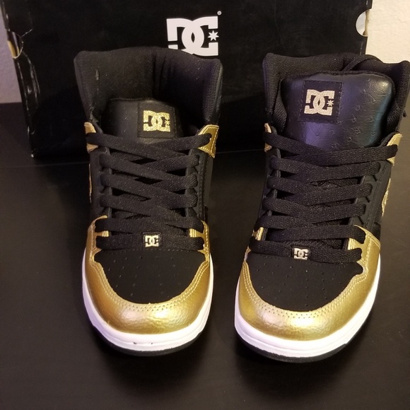 DC | Shoes | Dc Skate Rebound High Se Gold And Black Shoes | Poshmark